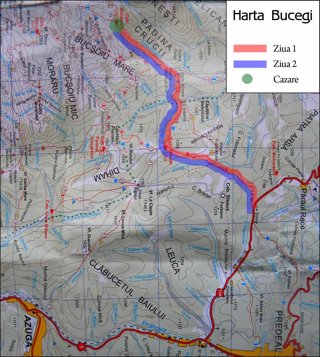 Traseu de iarna in Bucegi: La Sipote – Cabana Diham – Valea Glajerie ...
