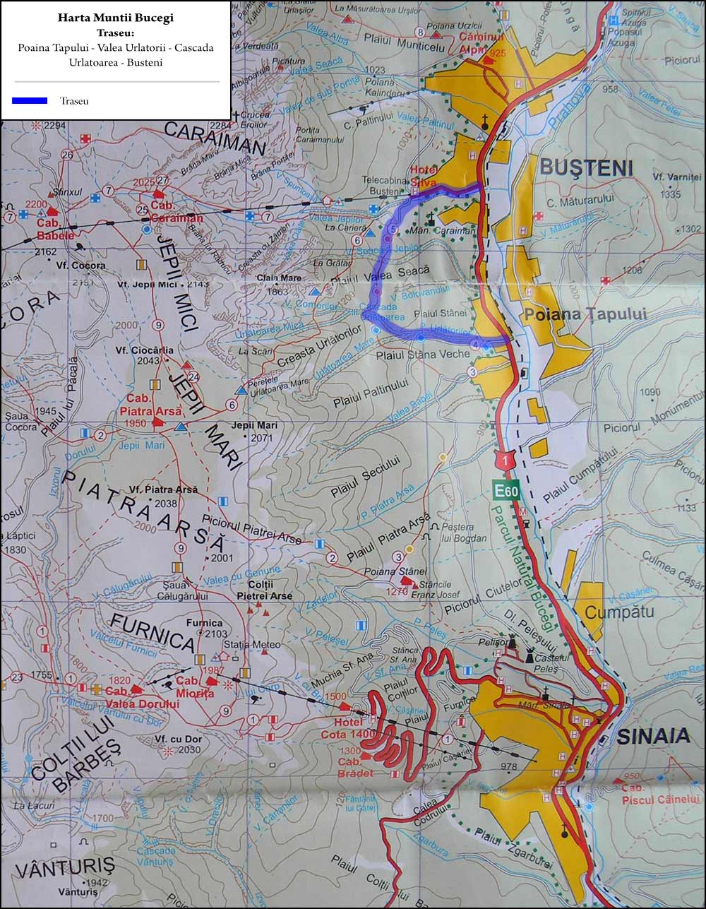 Traseu montan in Bucegi: Poiana Tapului - Valea Urlatorii - Cascada ...
